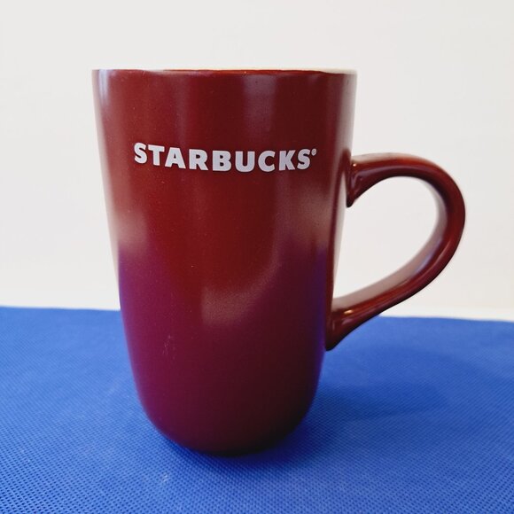 Starbucks | Dining | Starbucks Maroon Red Tall Ceramic Coffee Cup Mug ...